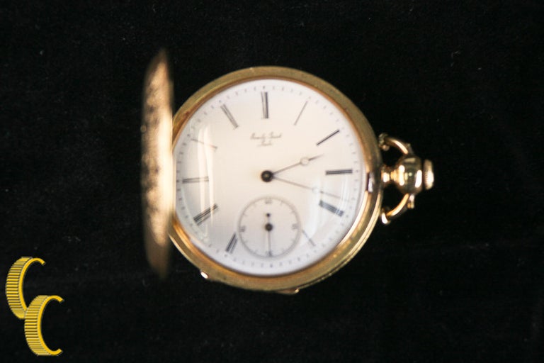 Emile Jacot Locke 18 Karat Yellow Gold and Enamel Pocket Watch Full ...