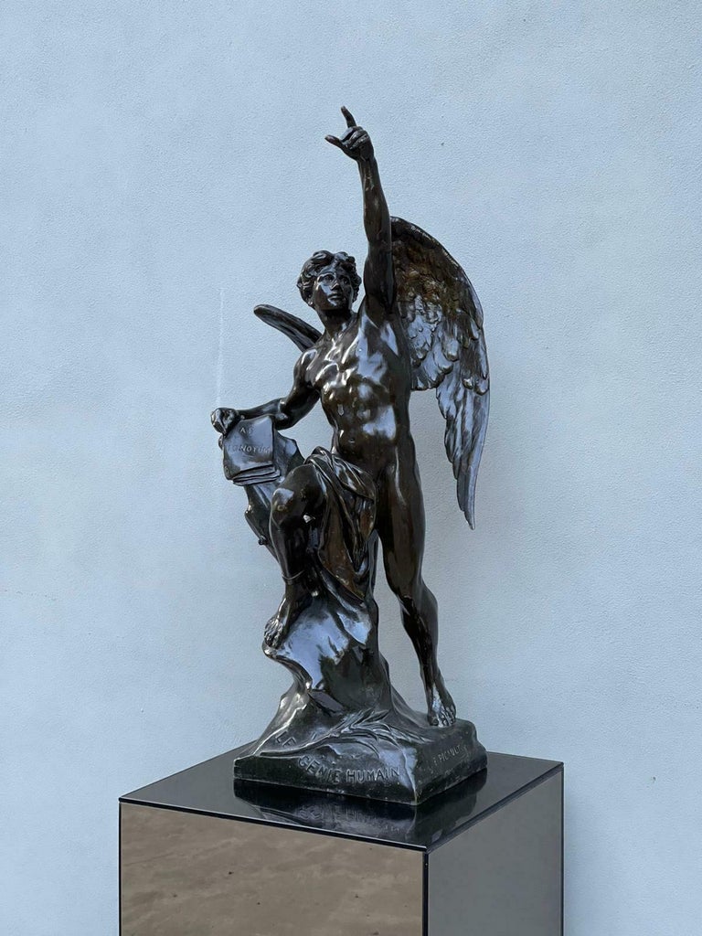 Emile Louis Picault Scultura II genio umano XX Secolo For Sale at 1stDibs