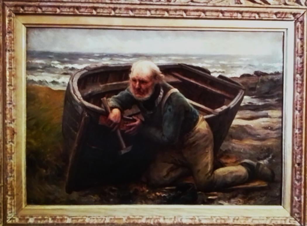 Emile Renouf - "The Last Radoub" On A Normandy Beach, oil on canvas ...