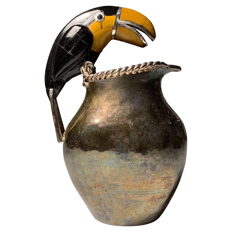 Emilia Castillo Silver Plated Mexican Toucan Pitcher at 1stDibs