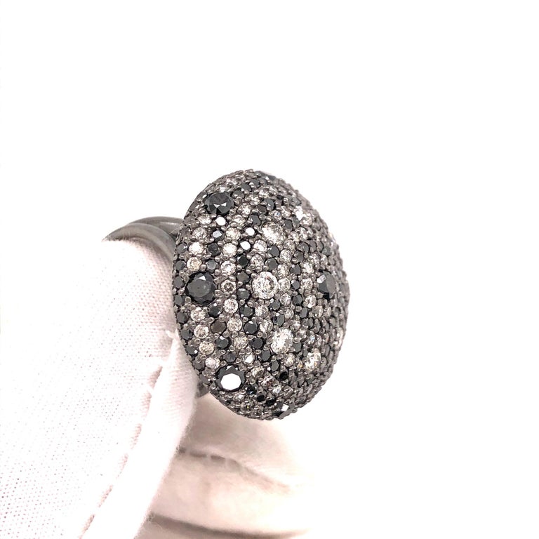 Emilio Jewelry 3.77 Carat Black White Diamond Saturn Ring at 1stDibs ...