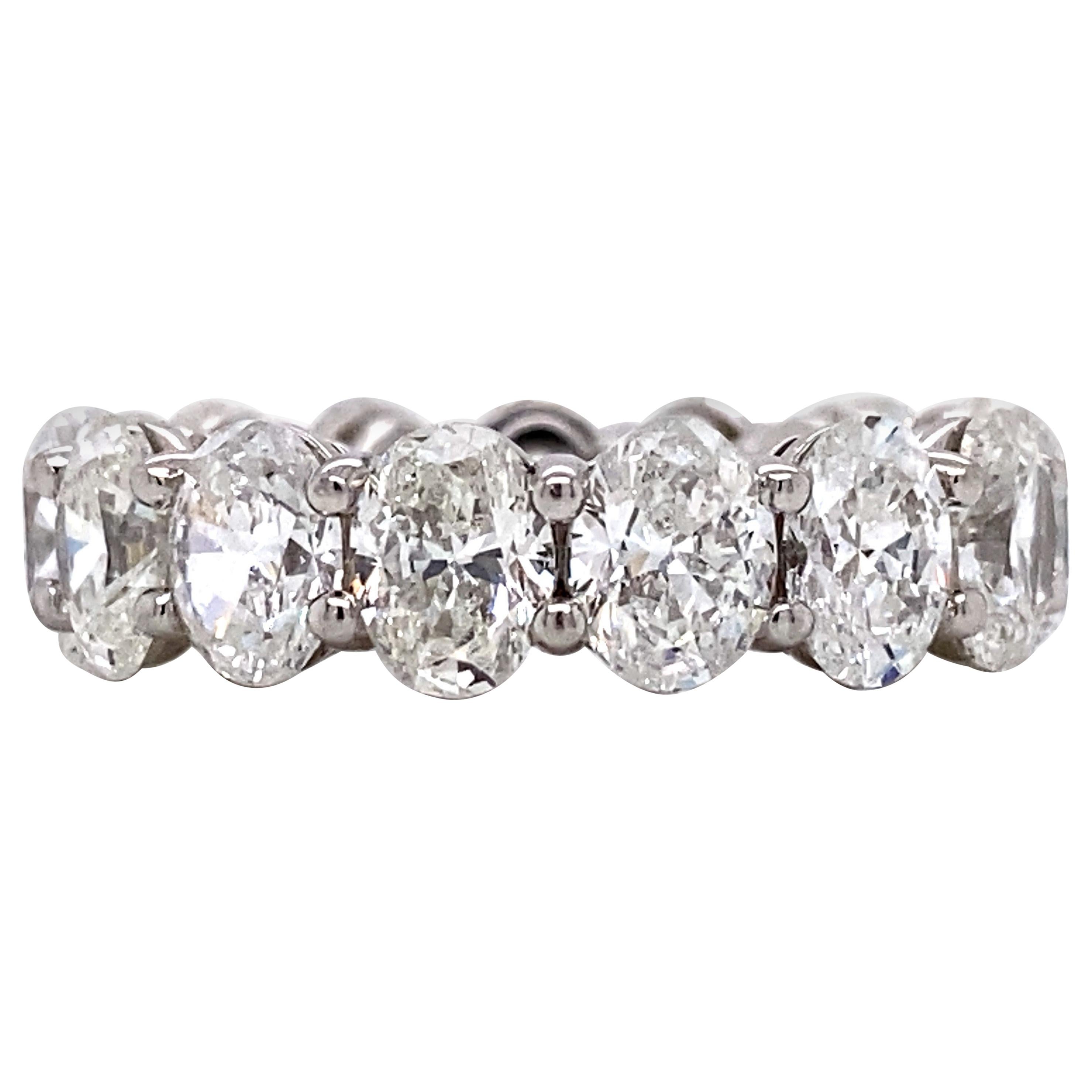 Emilio Jewelry 6.00 Carat Oval Diamond Eternity Ring Set in Platinum ...