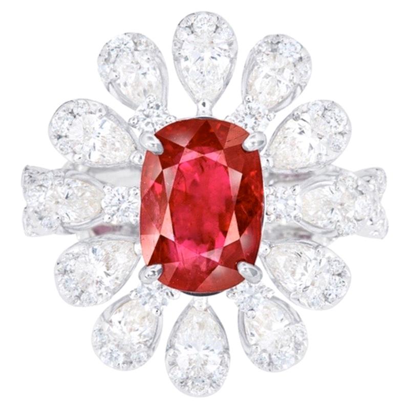 Emilio Jewelry Certified 2.30 Carat No Heat Ruby Ring For Sale at ...
