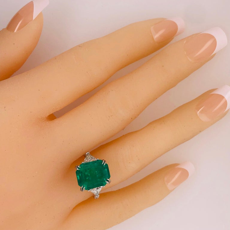 Emilio Jewelry Certified 6.33 Carat Genuine Colombian Emerald Diamond ...
