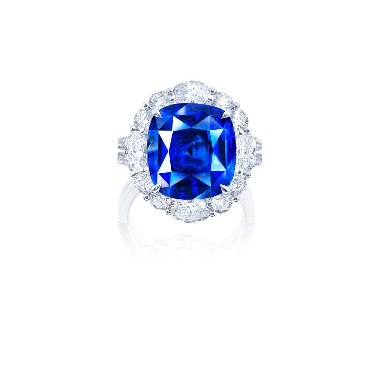 Emilio Jewelry Certified Cornflower Blue No Heat Sapphire Ring For Sale ...
