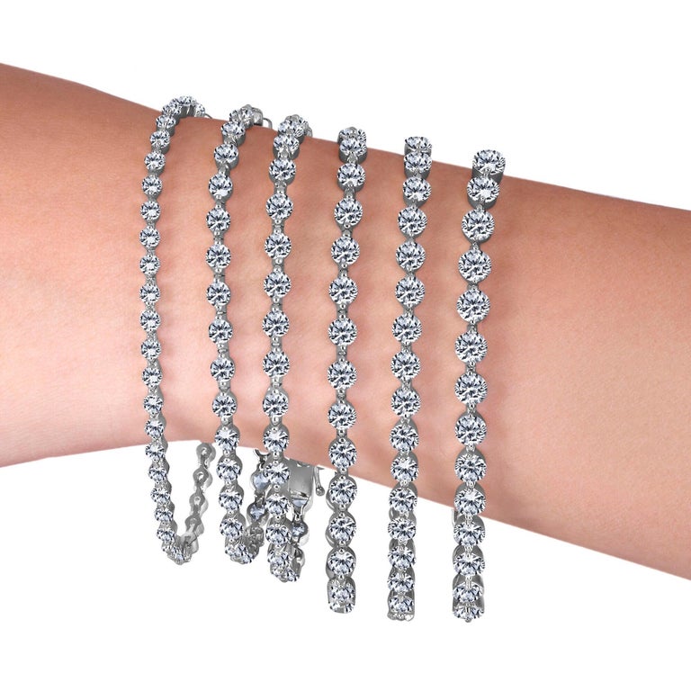 Emilio Jewelry Floating Diamond Bracelet .30 Carat Each Diamond at 1stDibs