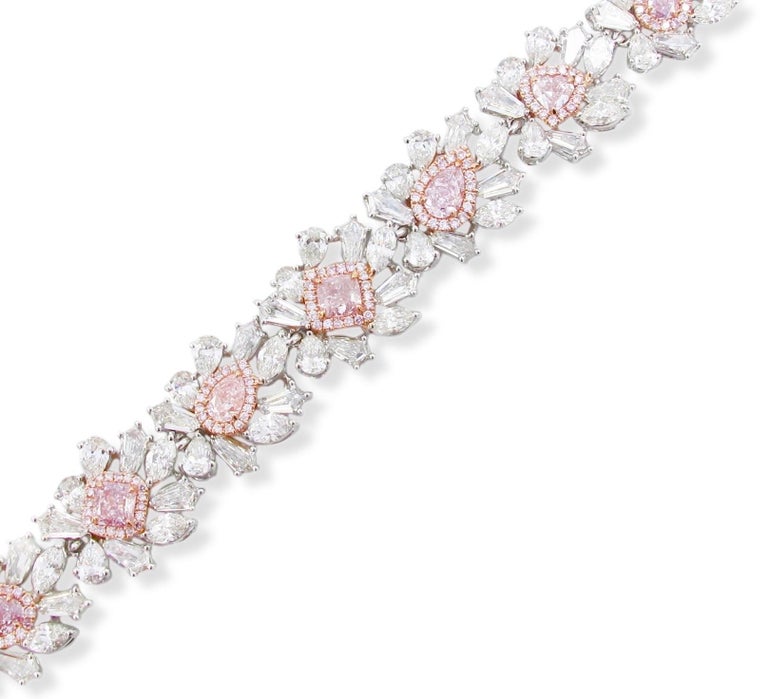 Emilio Jewelry GIA Certified 22.00 Carat Natural Pink Diamond Bracelet ...