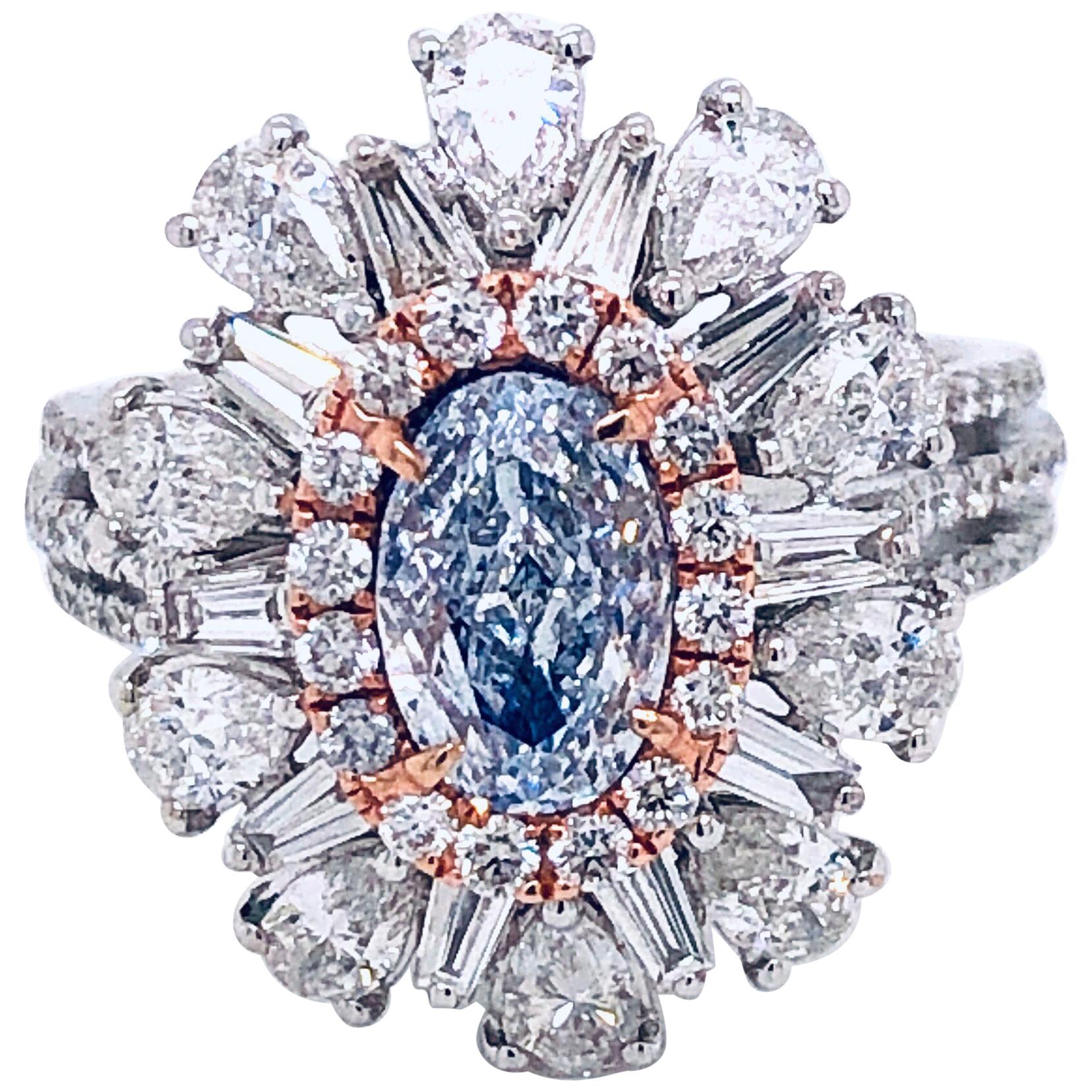 Emilio Jewelry GIA Certified Natural Fancy Blue Diamond Ring at 1stDibs ...