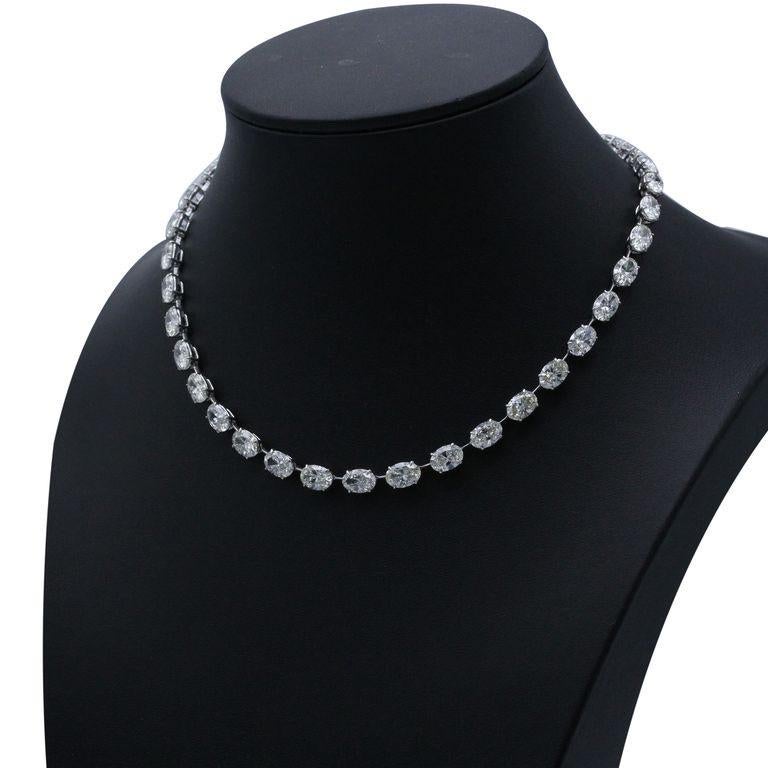 Emilio Jewelry Gia Certified Oval Diamond Necklace For Sale at 1stDibs