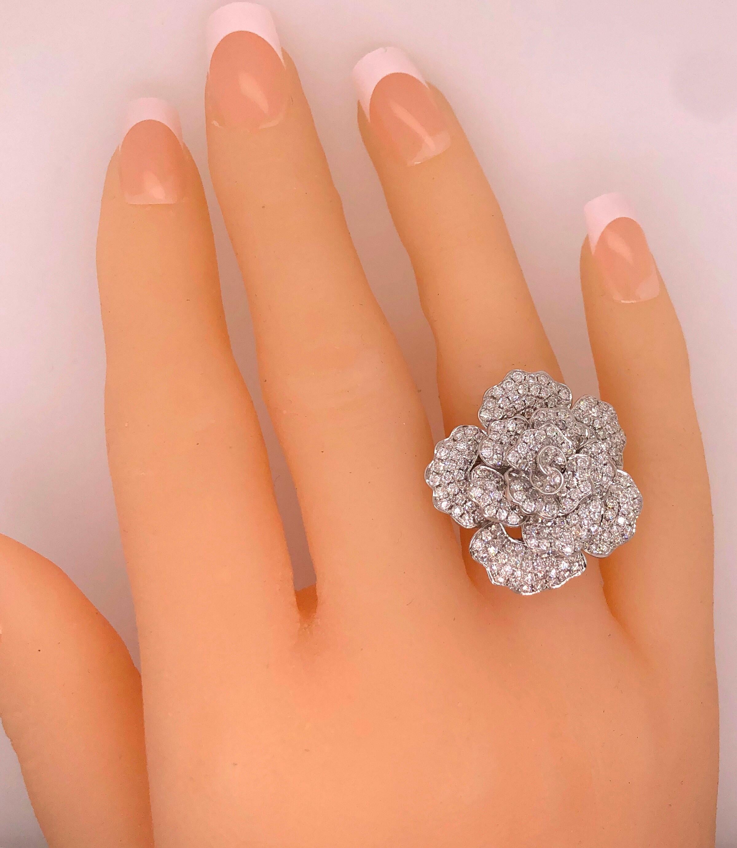 Emilio Jewelry Handmade Micro Pave Diamond Flower Ring at 1stDibs ...