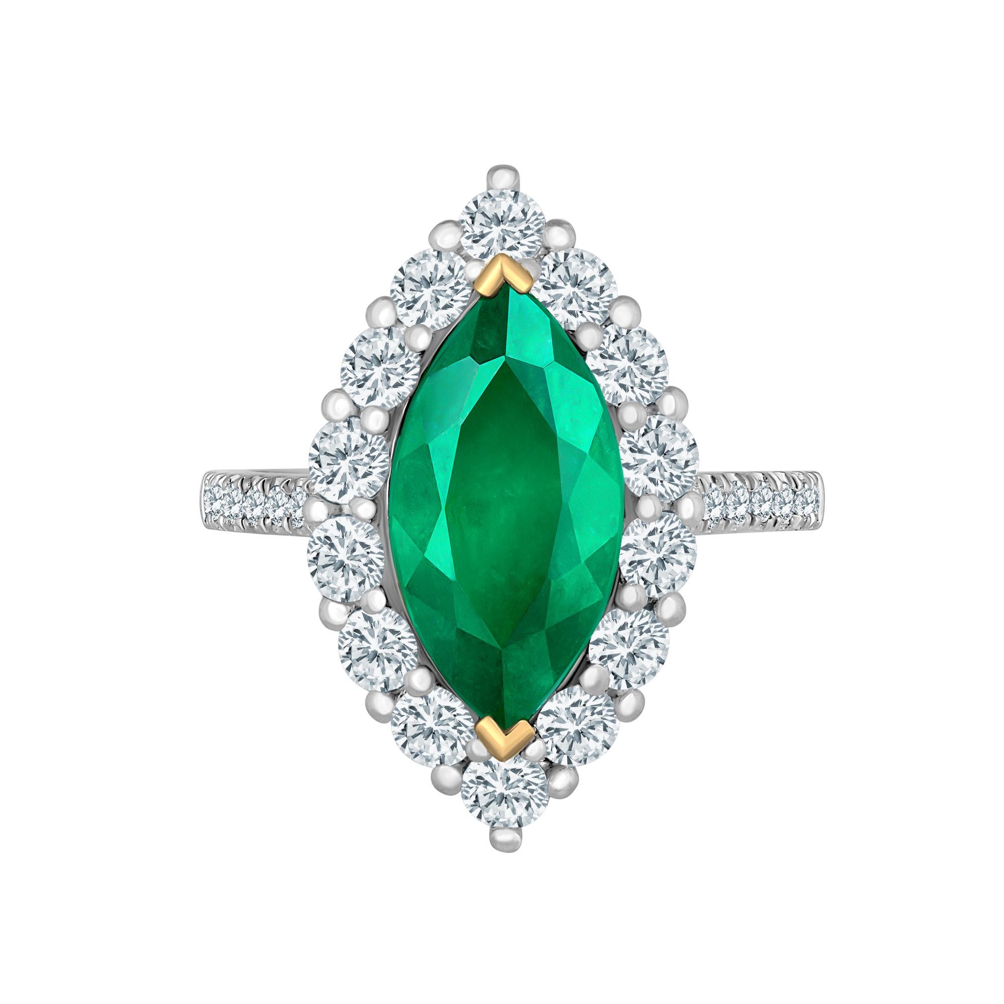 Emilio Jewelry Emerald Diamond Ring For Sale at 1stDibs