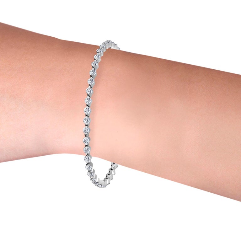 Emilio Jewelry Trademark Floating Diamond Bracelet .10 Carat Each Stone ...