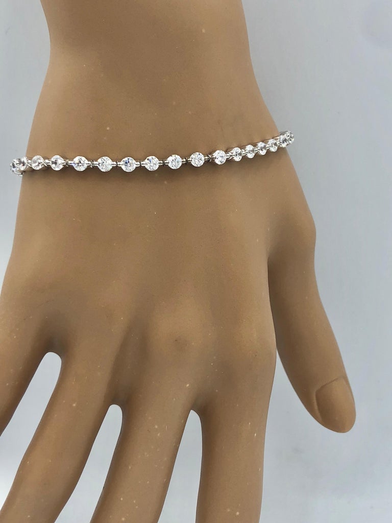 Emilio Jewelry Trademark Floating Diamond Bracelet .10 Carat Each Stone ...
