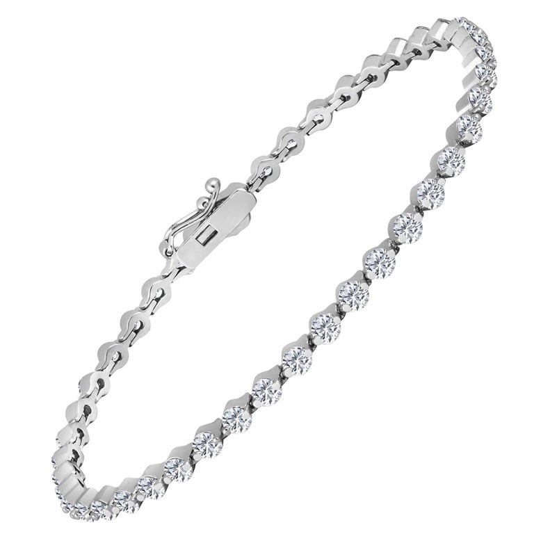 Emilio Jewelry Trademark Floating Diamond Bracelet .10 Carat Each Stone ...