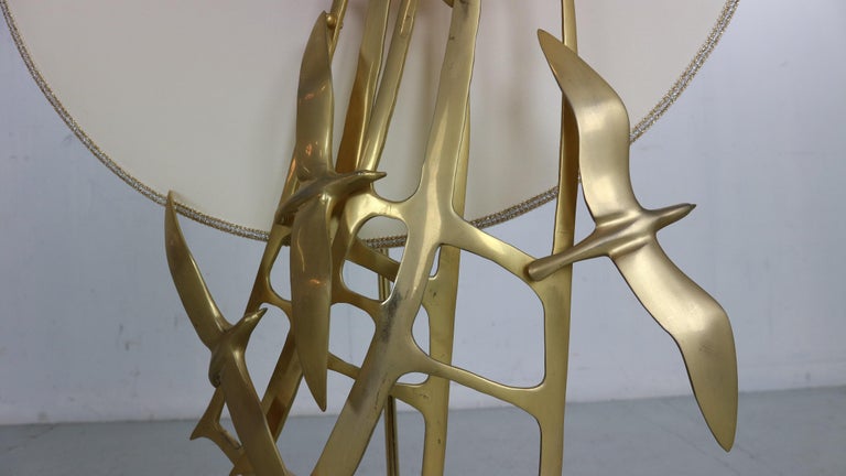 Emilio Lancia Brass Sculpture Of Birds Table Or Floor Lamp, 1970 Italy ...