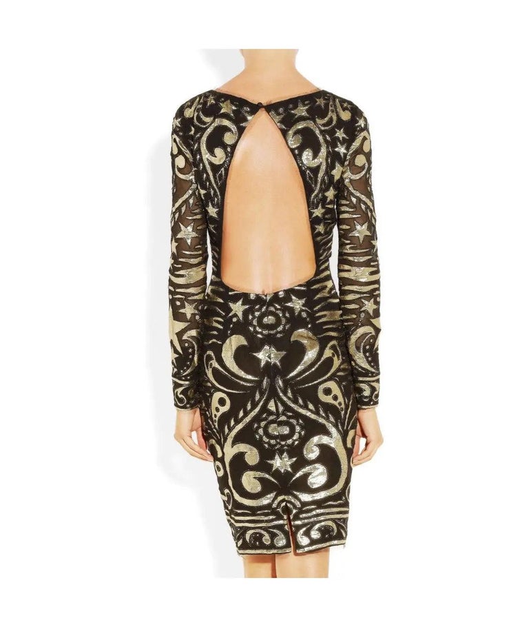 Emilio Pucci Black and Gold Brocade Dress For Sale at 1stDibs