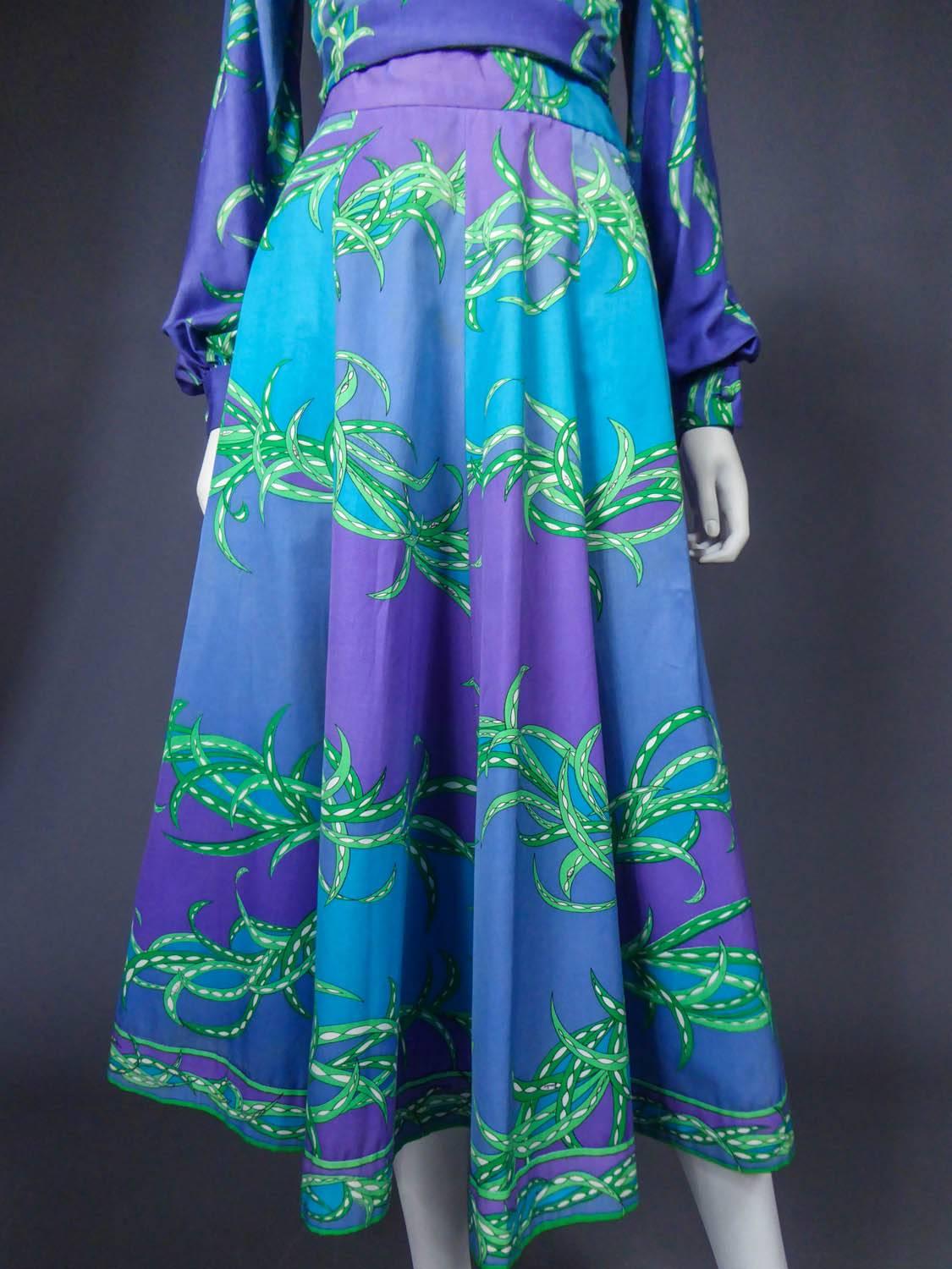 Emilio Pucci Bolero and skirt Printed cotton set, Circa 1970s For Sale ...