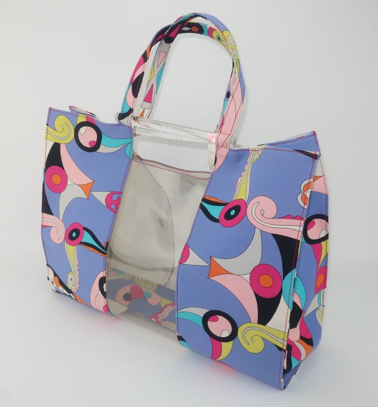 Emilio Pucci Canvas and Lucite Tote Handbag at 1stDibs