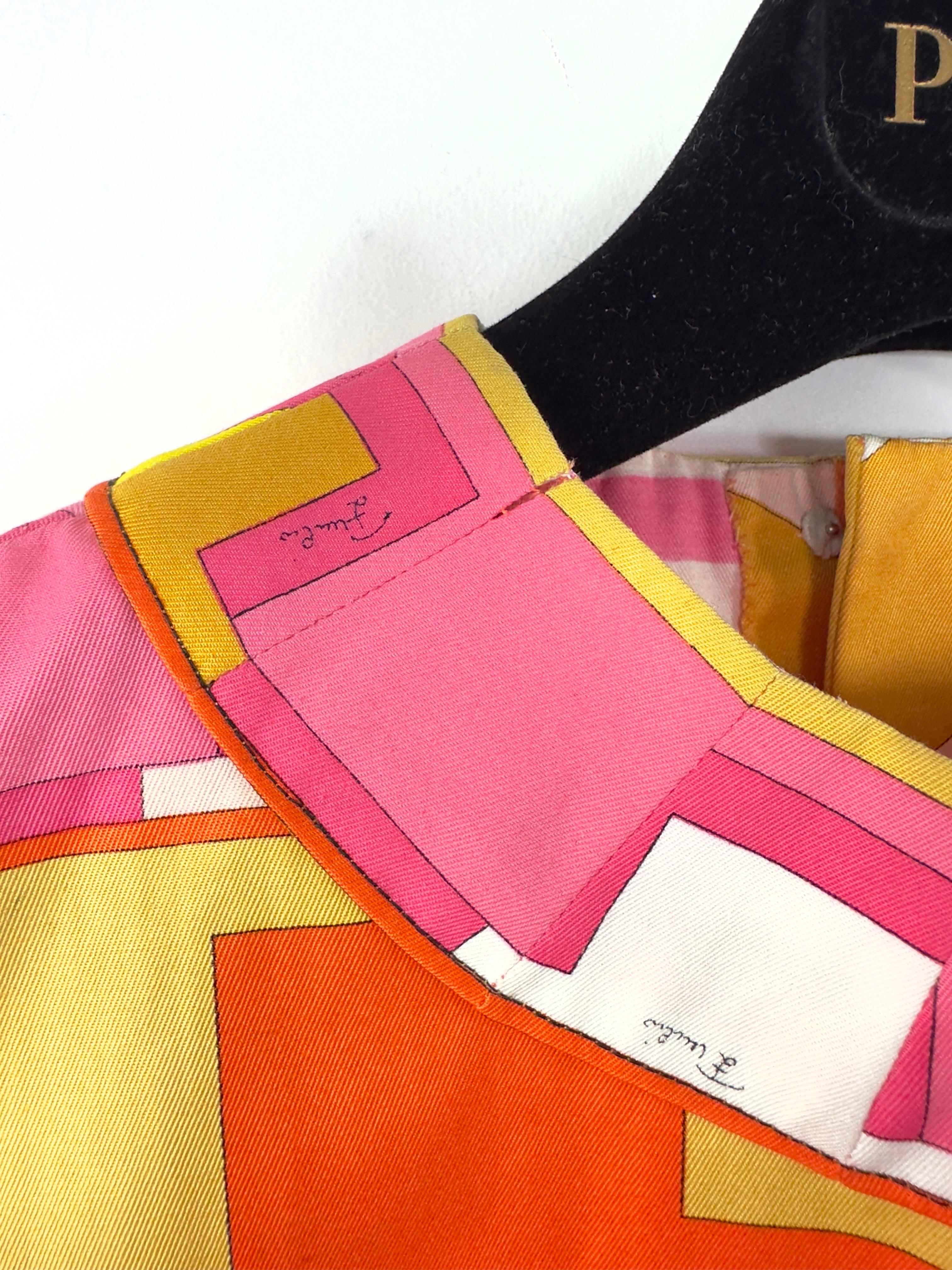 Emilio Pucci cotton mini dress from the early 70s For Sale at 1stDibs