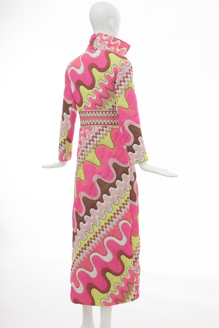 Emilio Pucci Double-Breasted Abstract Print Quilted Coat, Circa: 1970's ...