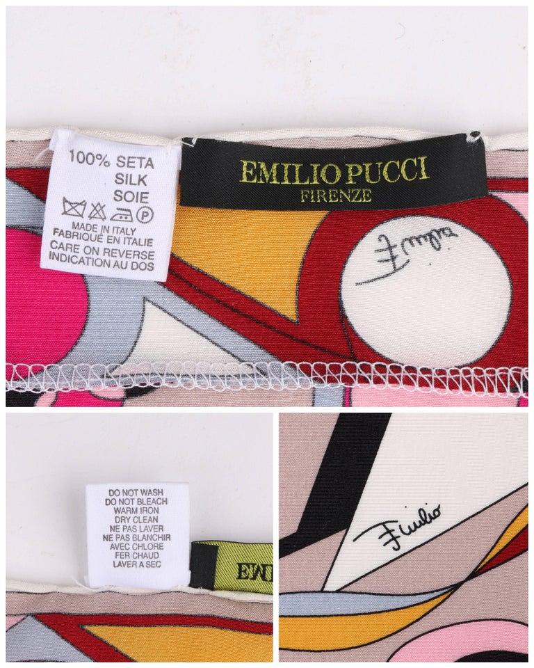 EMILIO PUCCI Firenze Fuchsia Multicolor Floral Signature Print Oblong ...