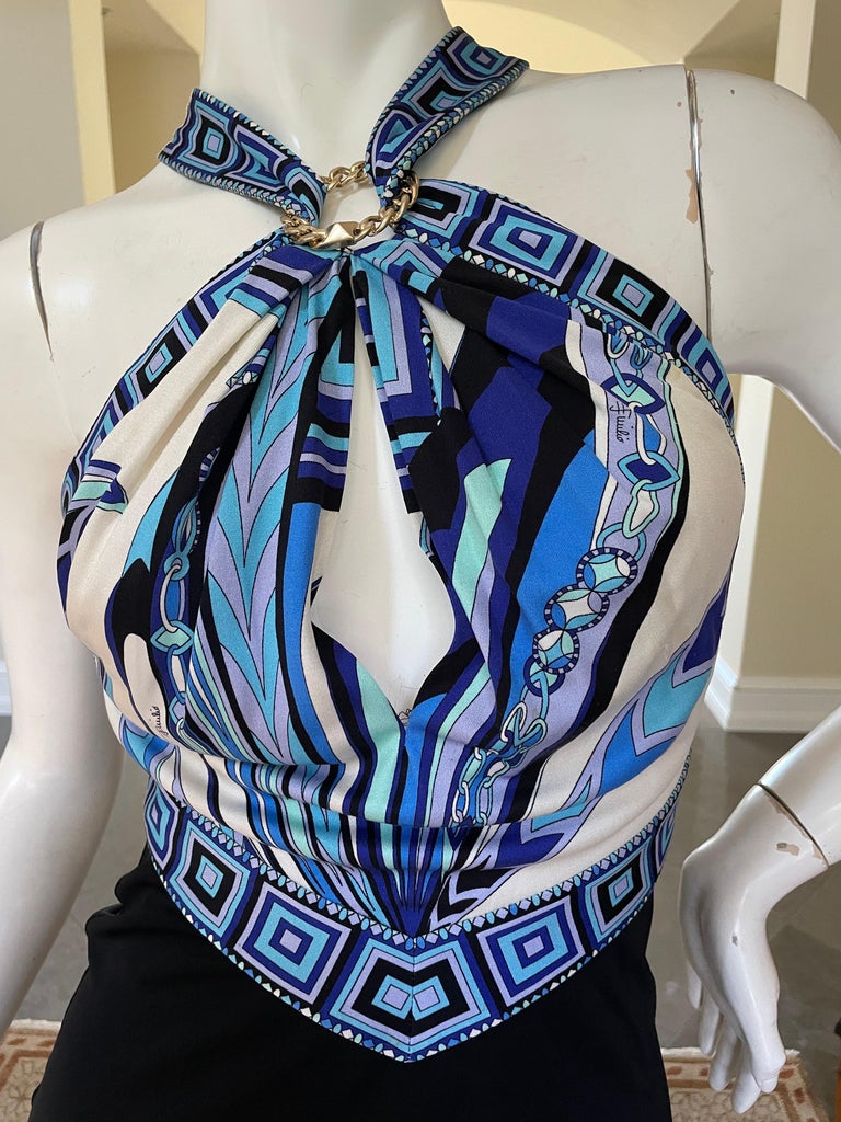 Emilio Pucci Halter Style Vintage Racer Back Mini Dress with Peek a Boo ...