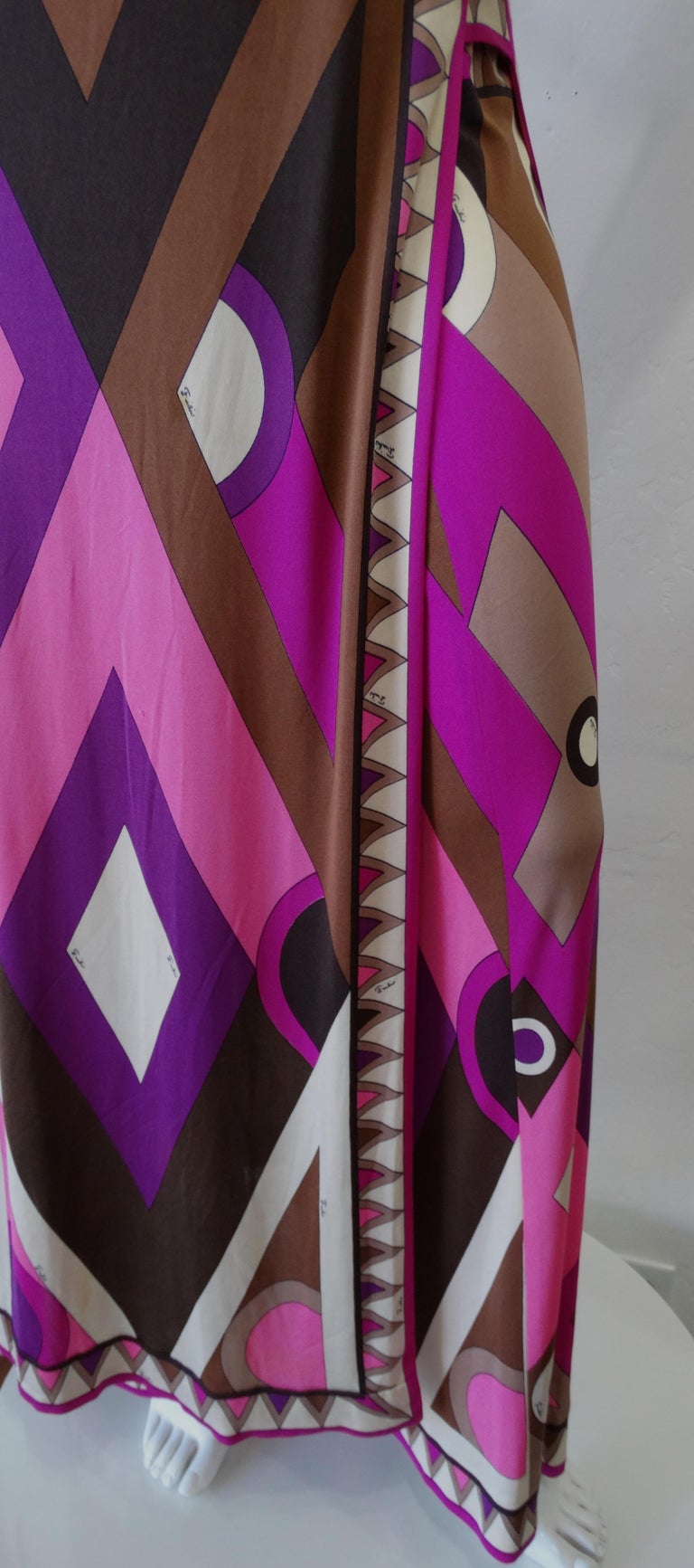 Emilio Pucci Long Tunic, Palazzos and Fringed Scarf circa 1970s at 1stDibs