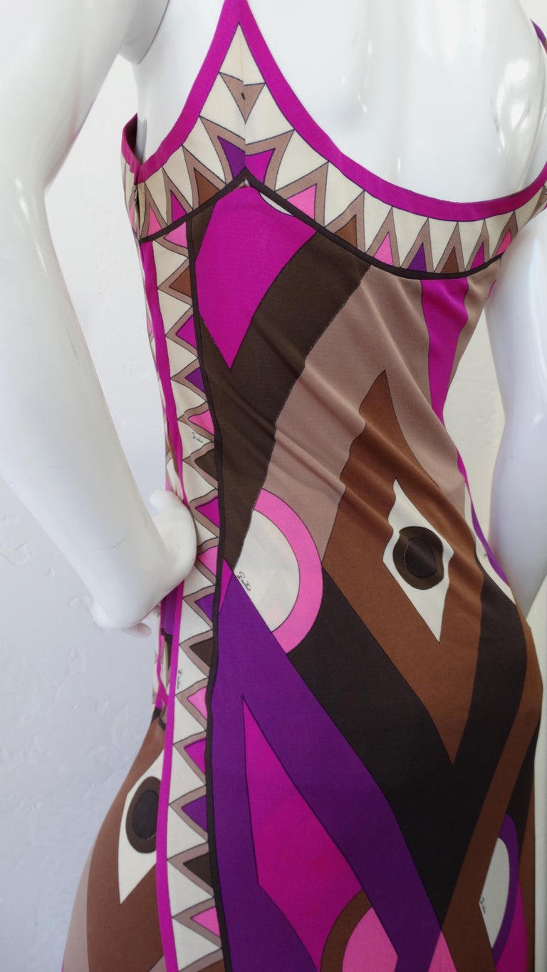 Emilio Pucci Long Tunic, Palazzos and Fringed Scarf circa 1970s at 1stDibs