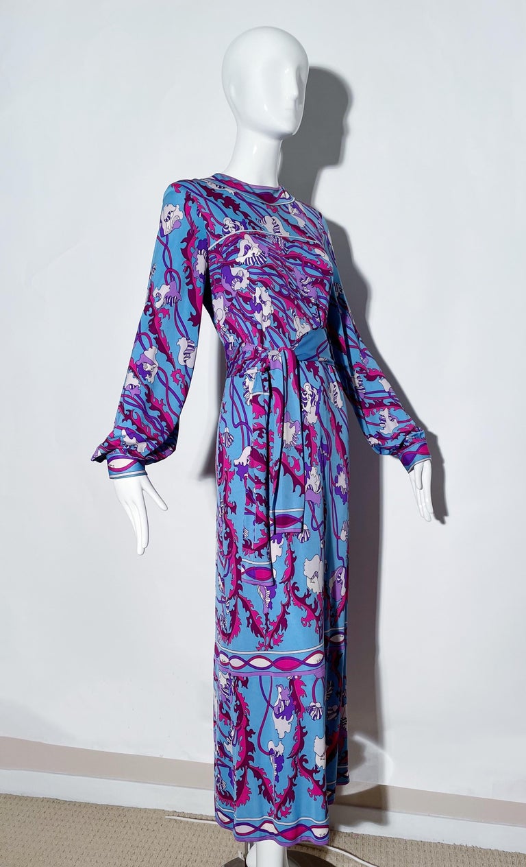 Emilio Pucci Longsleeve Maxi Dress For Sale at 1stDibs