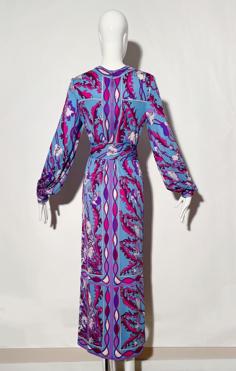Emilio Pucci Longsleeve Maxi Dress For Sale at 1stDibs