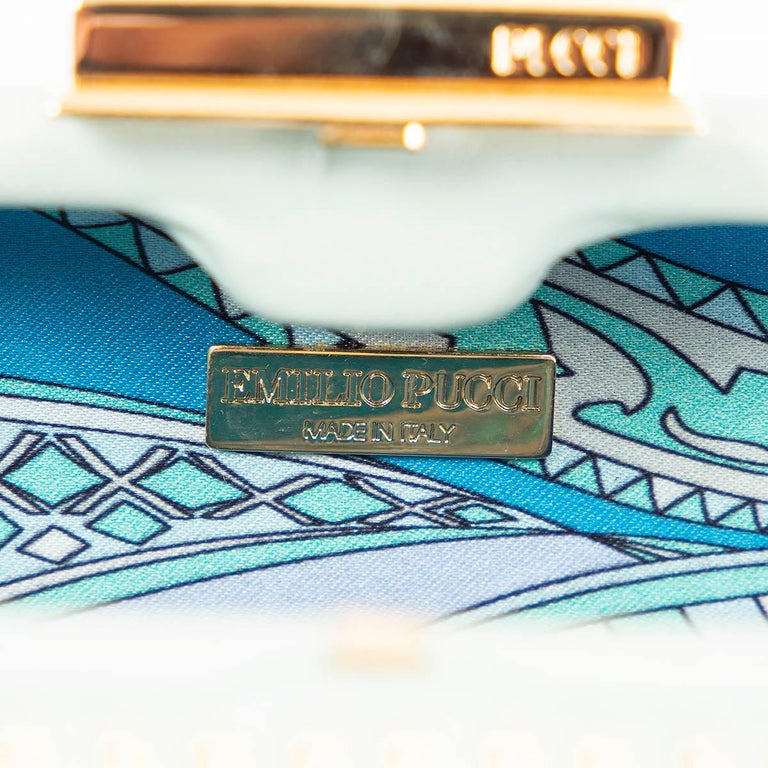 EMILIO PUCCI minor green leather STUDDED BOX Clutch Bag For Sale at 1stDibs