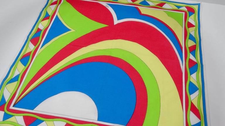 Emilio Pucci Multi-Colored Abstract Scarf at 1stDibs