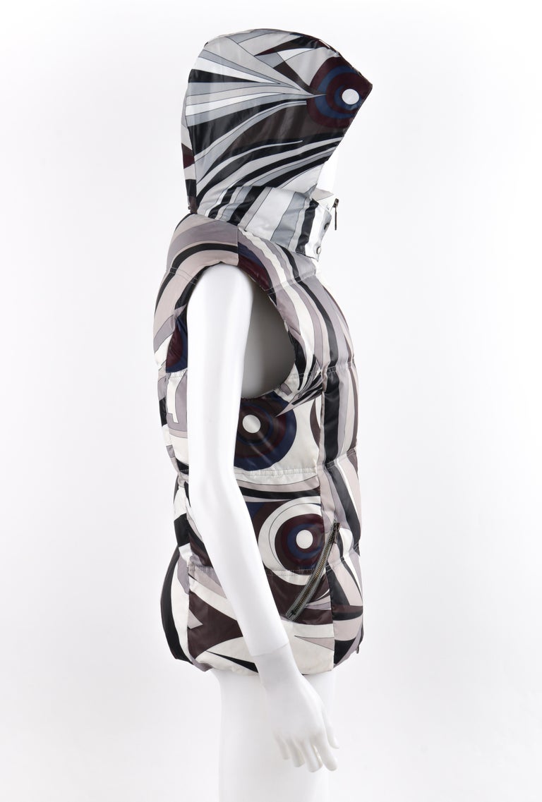 EMILIO PUCCI Pre-Fall 2012 Firenze Op Art Hooded Ski Snow Puffer Vest ...