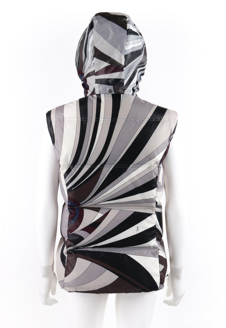 EMILIO PUCCI Pre-Fall 2012 Firenze Op Art Hooded Ski Snow Puffer Vest ...