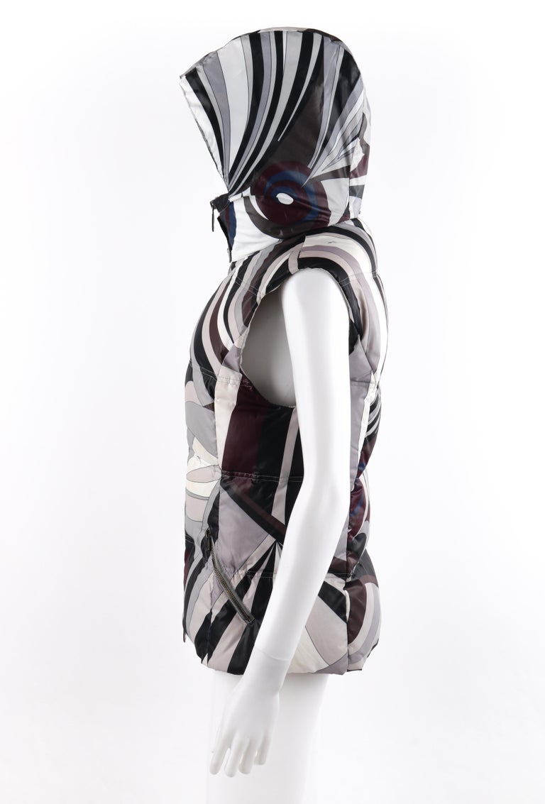 EMILIO PUCCI Pre-Fall 2012 Firenze Op Art Hooded Ski Snow Puffer Vest ...