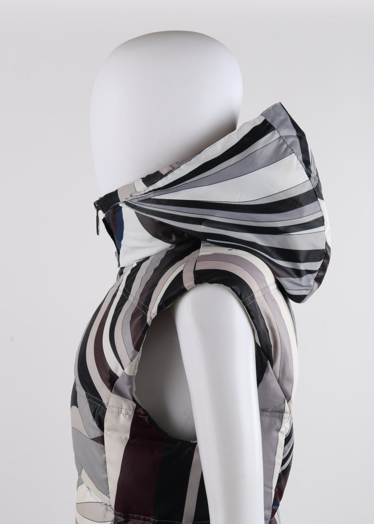EMILIO PUCCI Pre-Fall 2012 Firenze Op Art Hooded Ski Snow Puffer Vest ...
