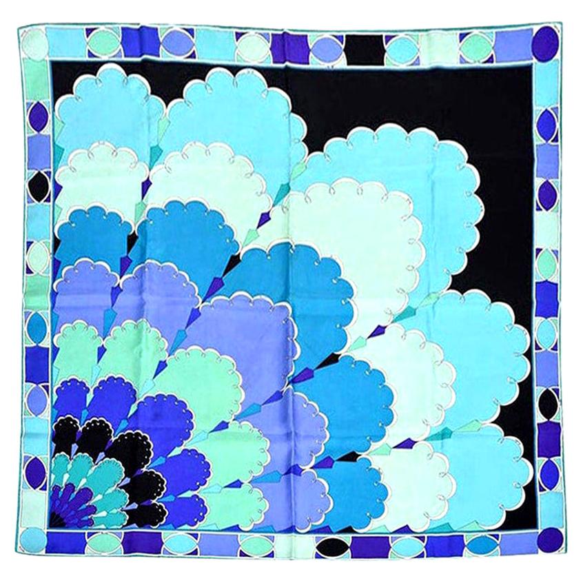 Emilio Pucci Abstract Plant Motif Scarf For Sale at 1stDibs