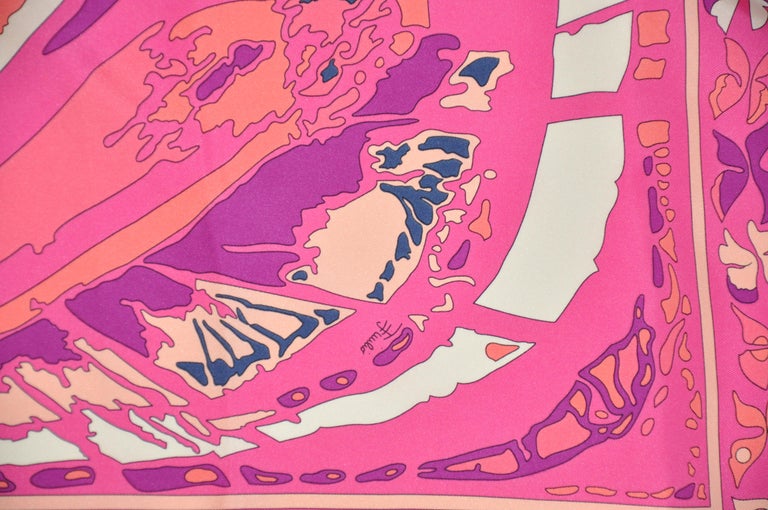 Emilio Pucci Signature Bold Shades of Fuchsia and Violet "Butterflies ...