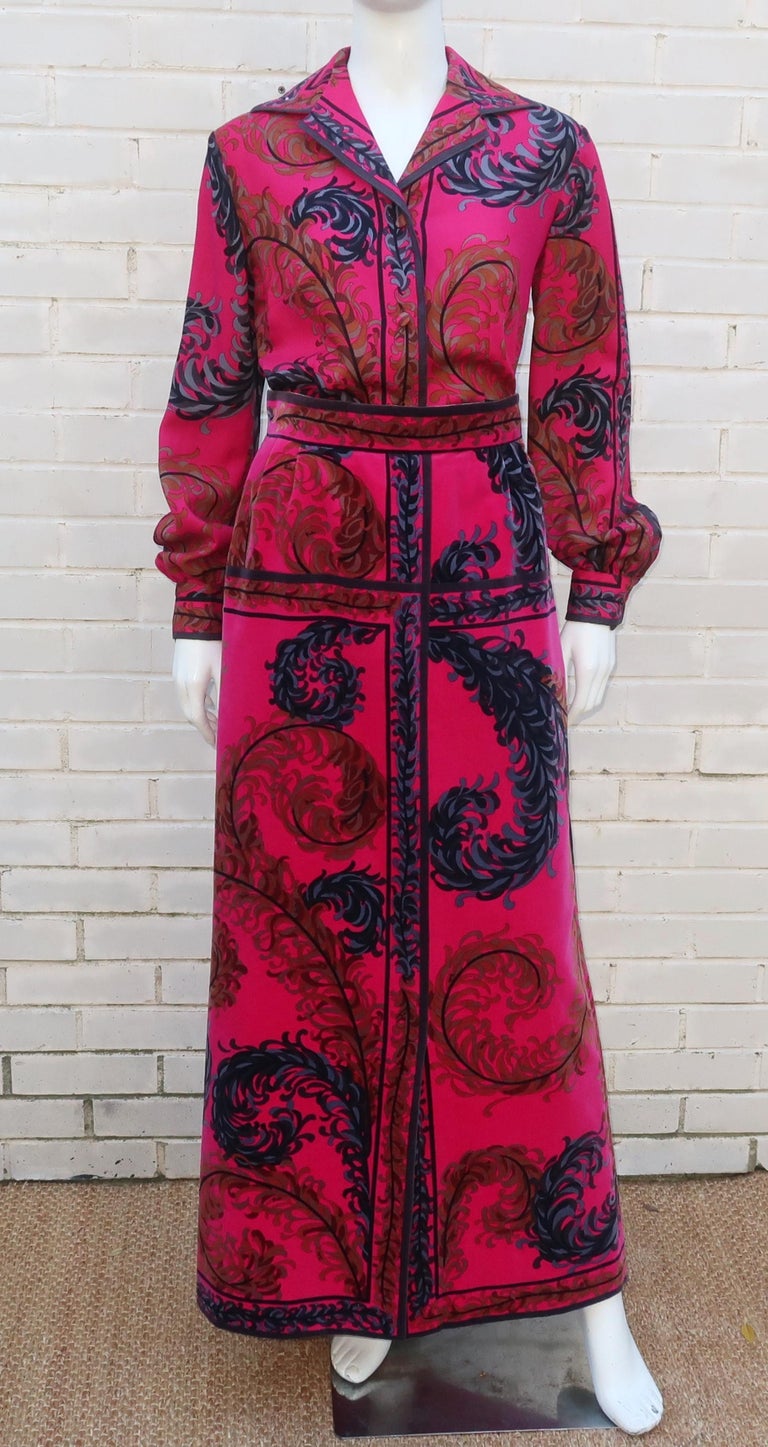 Emilio Pucci Two Piece Velvet Maxi Skirt and Wool Top, C.1970 For Sale ...