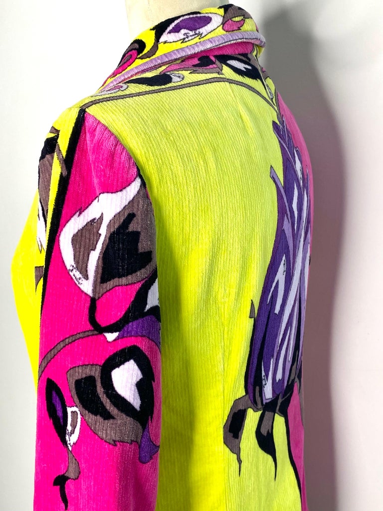 Emilio Pucci velvet jacket circa 1970 single breasted front For Sale at ...