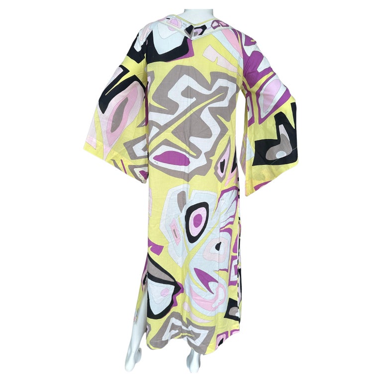 Emilio Pucci Vintage Cotton Caftan Beach Cover For Sale at 1stDibs