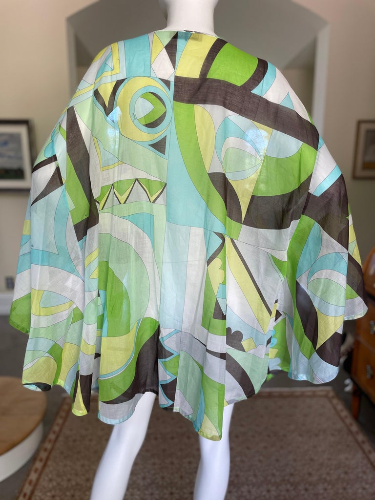 Emilio Pucci Vintage FIne Cotton Caftan Beach Cover For Sale at 1stDibs