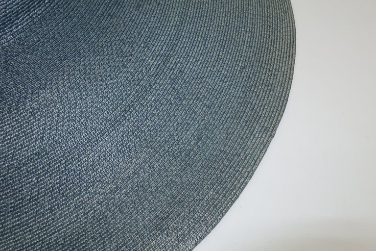Emilio Pucci Wide Brim Blue Gray Straw Hat, 1960's at 1stDibs