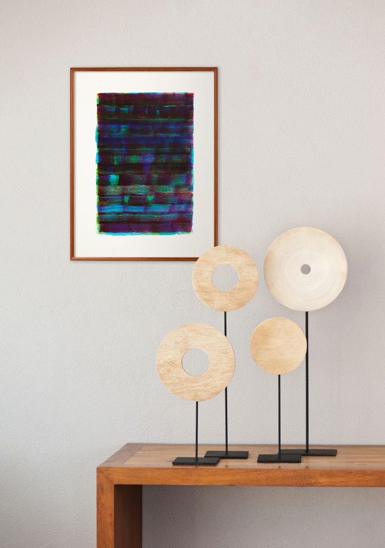 Emily Berger - Untitled 13 (Blues) (Abstract painting) For Sale at 1stDibs