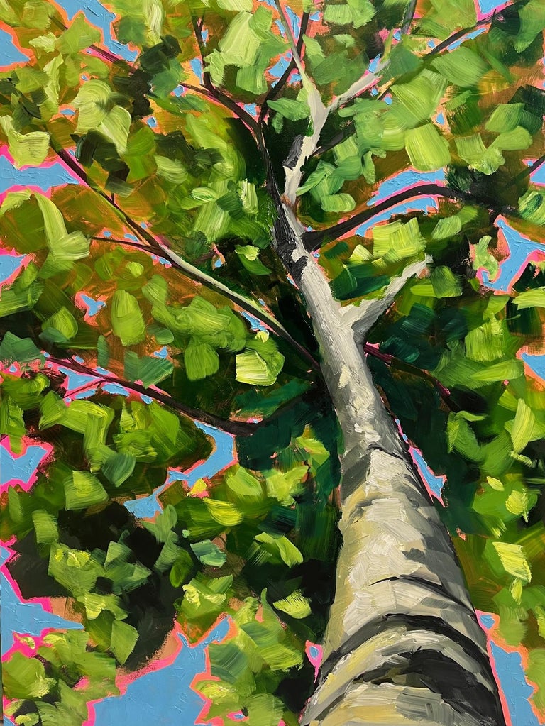 Emily Finch - Looking up through golden leaves to excitement at 1stDibs