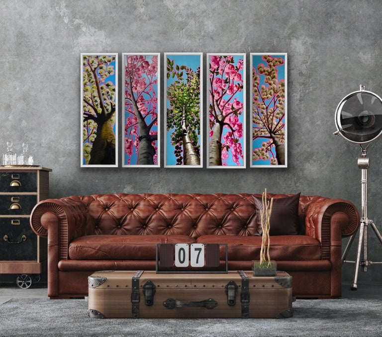 Emily Finch - Looking up through tall pink blossom to soothe my tired ...