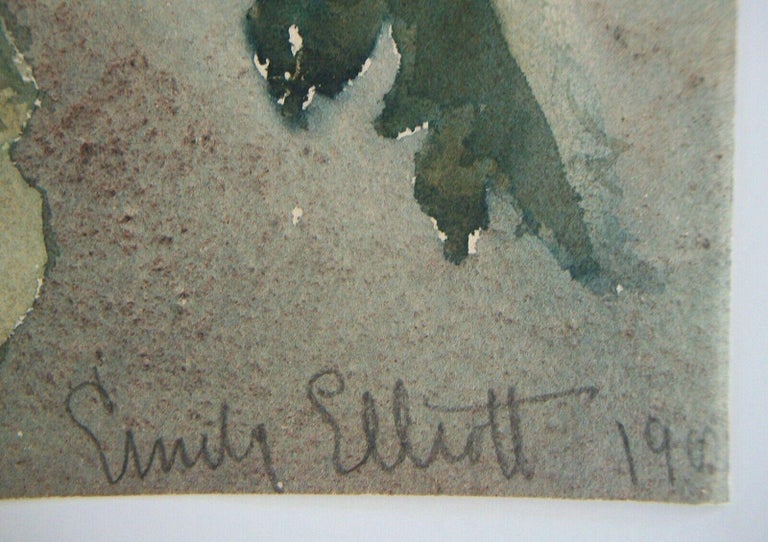 Emily Louise Elliott, 'Violets', Antique Watercolor Painting, Canada, C ...