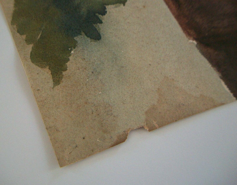 Emily Louise Elliott, 'Violets', Antique Watercolor Painting, Canada, C ...