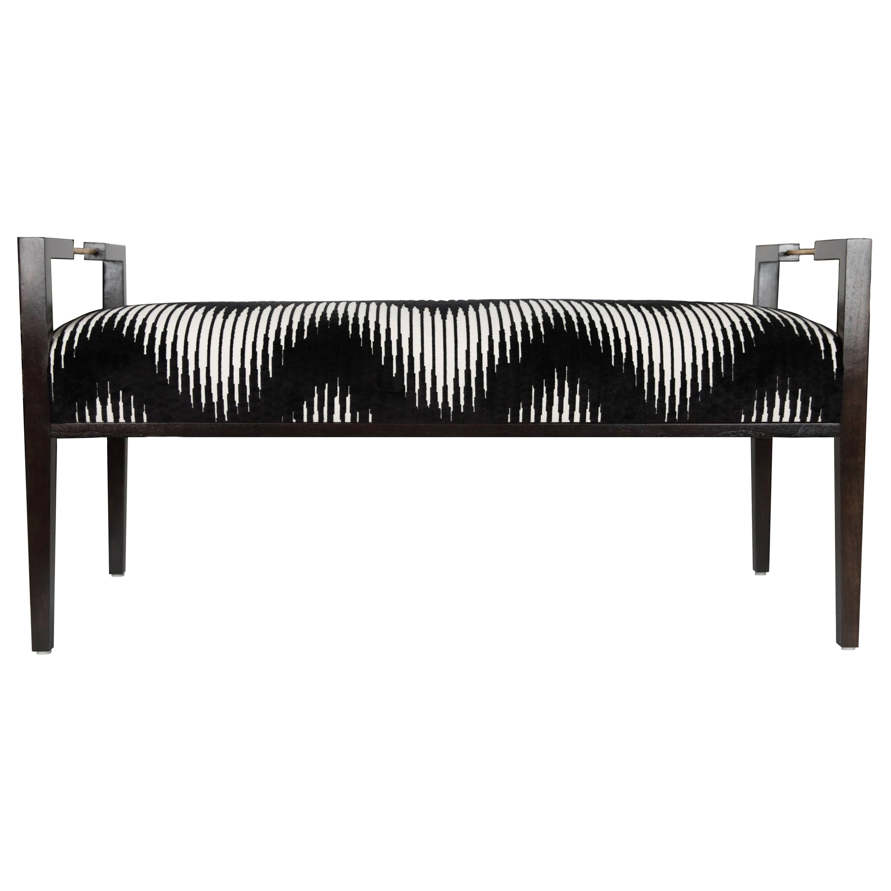 Mancini Bench, Teal Satin, Blackened Steel Base, COM or COL For Sale at ...