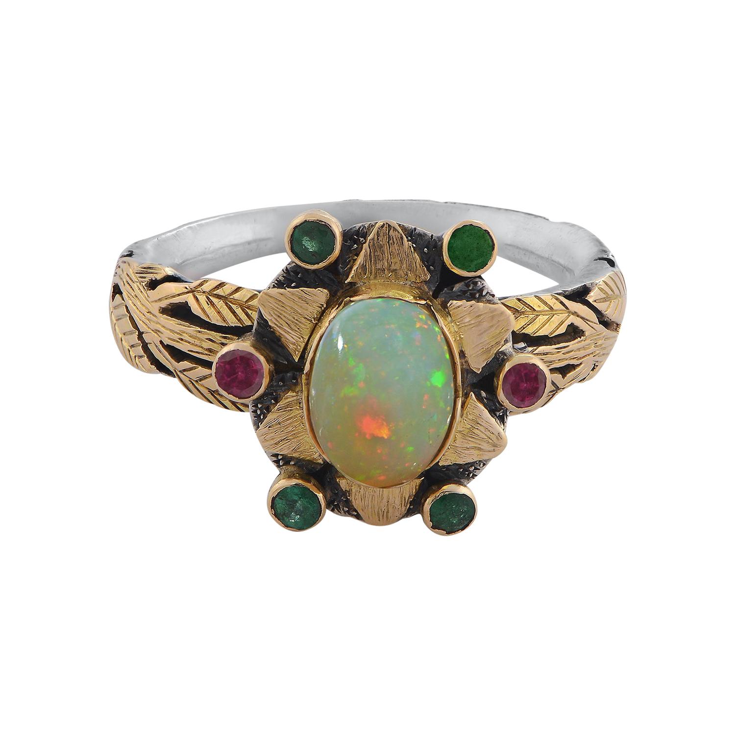 Fire Opal 18 Karat Gold Engagement Ring at 1stDibs | fire opal ...